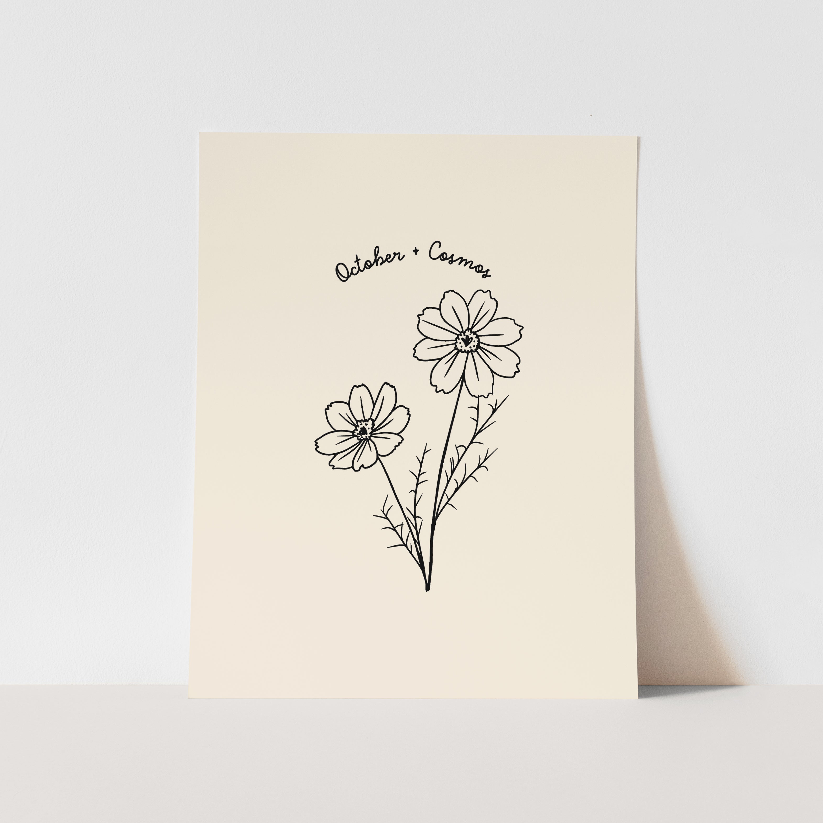 October Birth Month Art Print: Cosmos Flower – Hunny Prints®